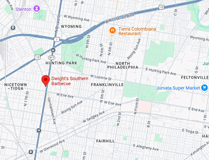 16. dwight's southern barbecue map