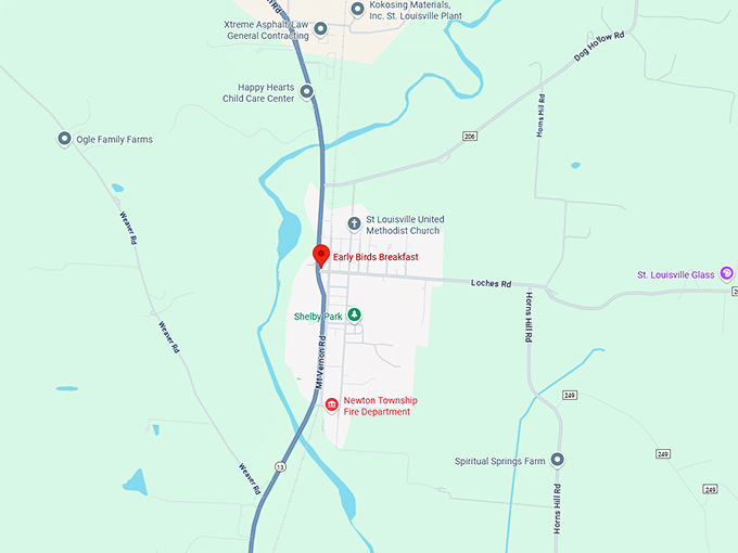 16. early birds breakfast map