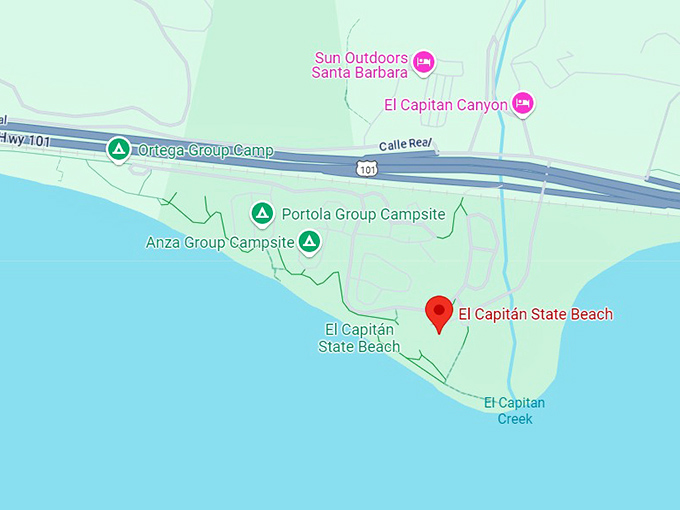 16. el capit&aacute;n state beach map