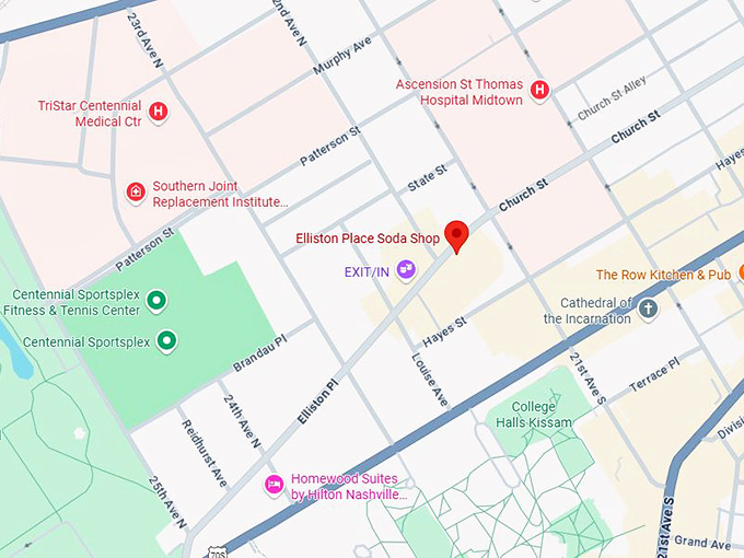 16. elliston place soda shop map