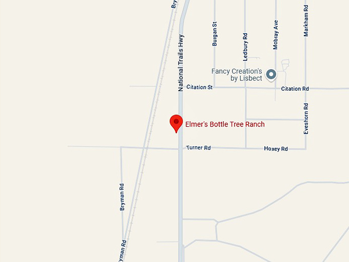 16. elmer's bottle tree ranch map