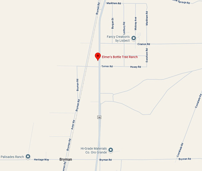 16. elmer's bottle tree ranch map