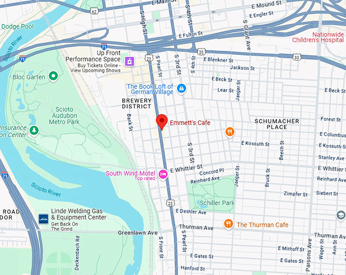 16. emmett's cafe map