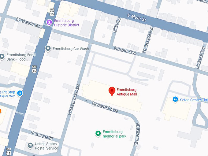 16. emmitsburg antique mall map