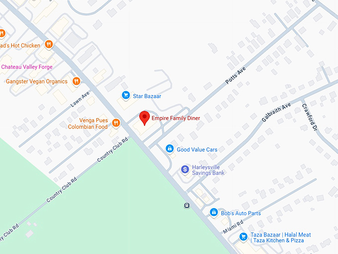 16. empire family diner map