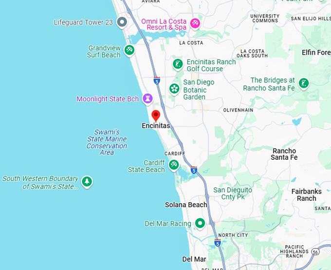 16. encinitas map