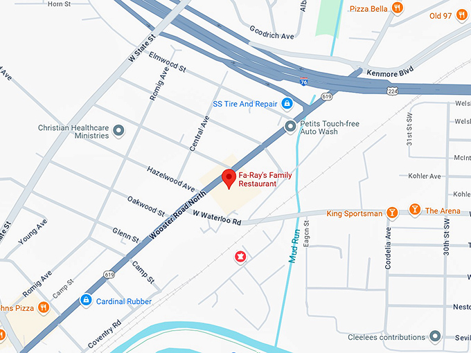 16. fa ray's family restaurant map