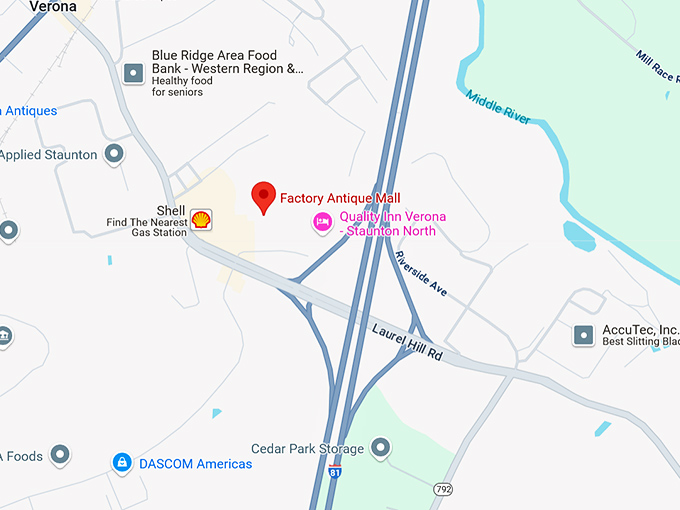 factory antique mall map