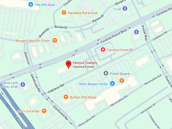 famous toastery carolina forest map