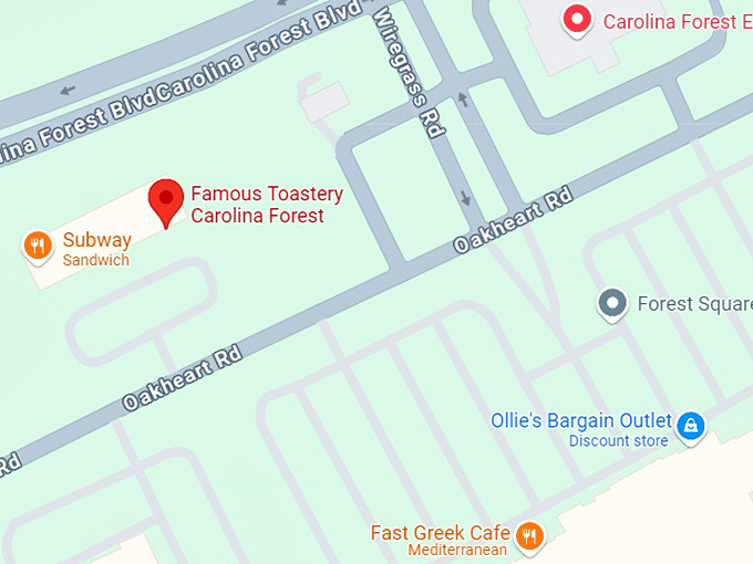 16. famous toastery carolina forest map