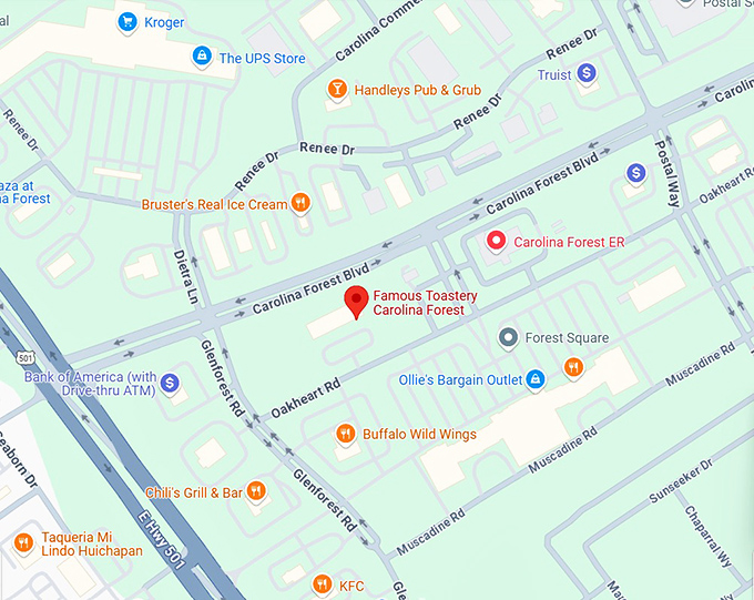 16. famous toastery carolina forest map