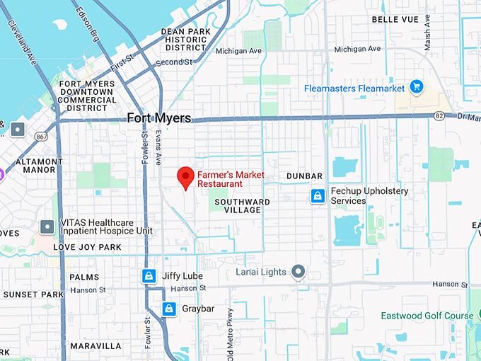 16. farmer's market restaurant map