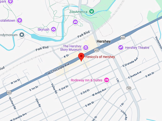 fenicci's of hershey map