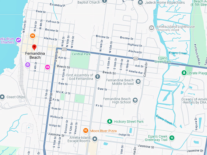 16. fernandina beach map