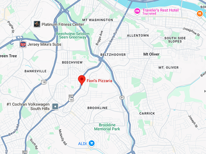 16. fiori's pizzaria map