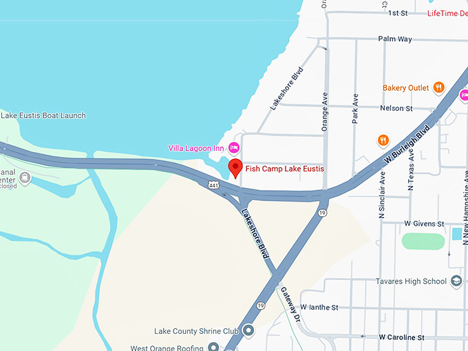 16. fish camp on lake eustis map