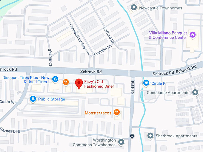 16. fitzy's old fashioned diner map