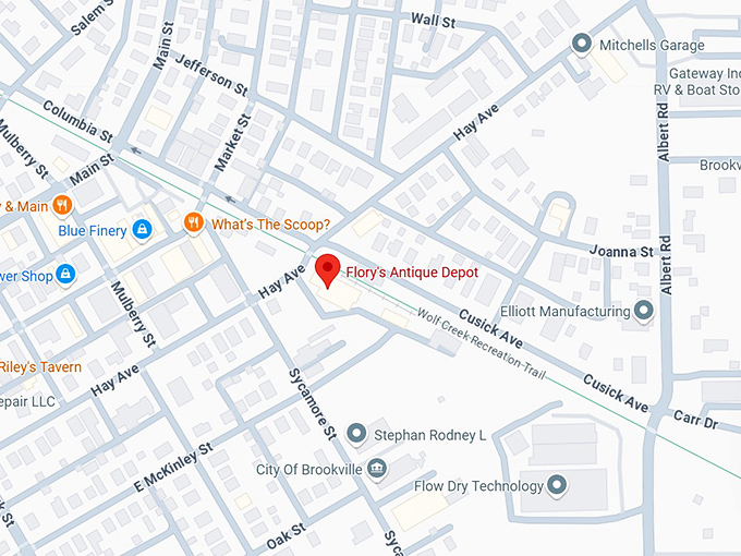 16. flory's antique depot map