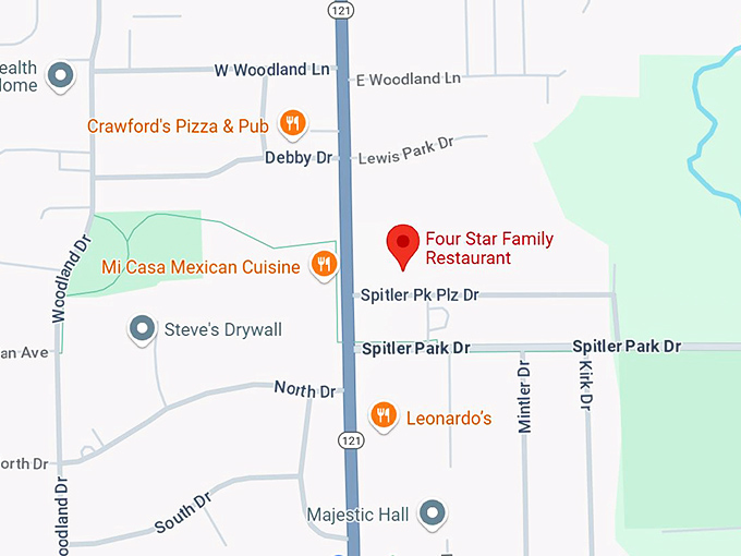 four star family restaurant map