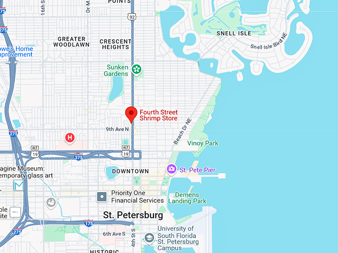 16. fourth street shrimp store map