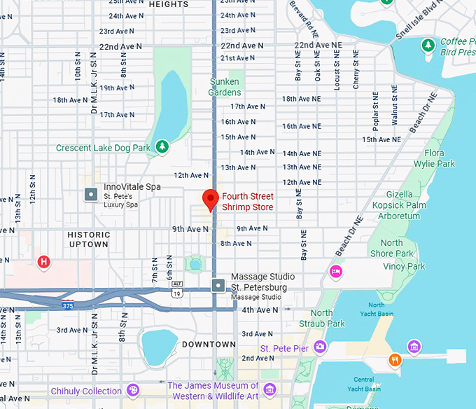16. fourth street shrimp store map