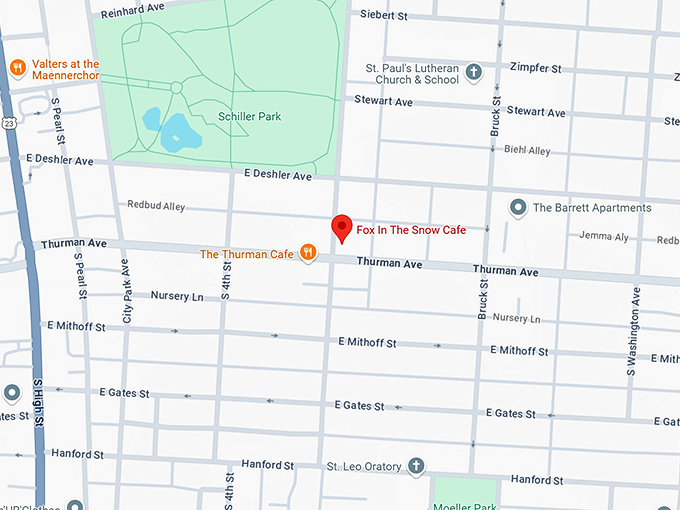 16. fox in the snow cafe map