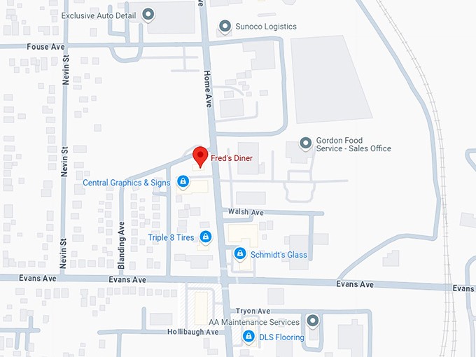 16. fred's diner map