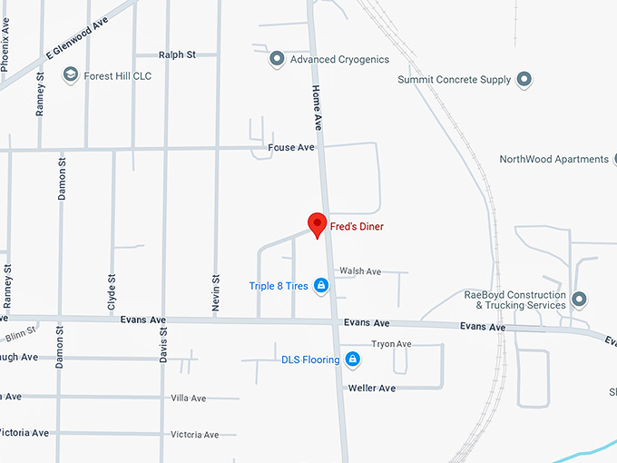 16. fred's diner map