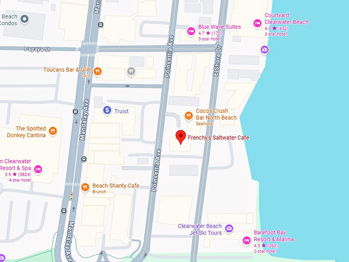 16. frenchy's saltwater cafe map