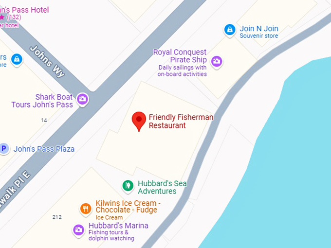 16. friendly fisherman restaurant map