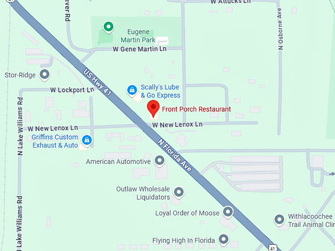 16. front porch restaurant map