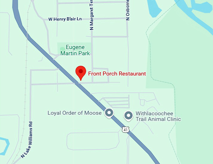 16. front porch restaurant map