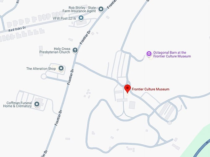 16. frontier culture museum map