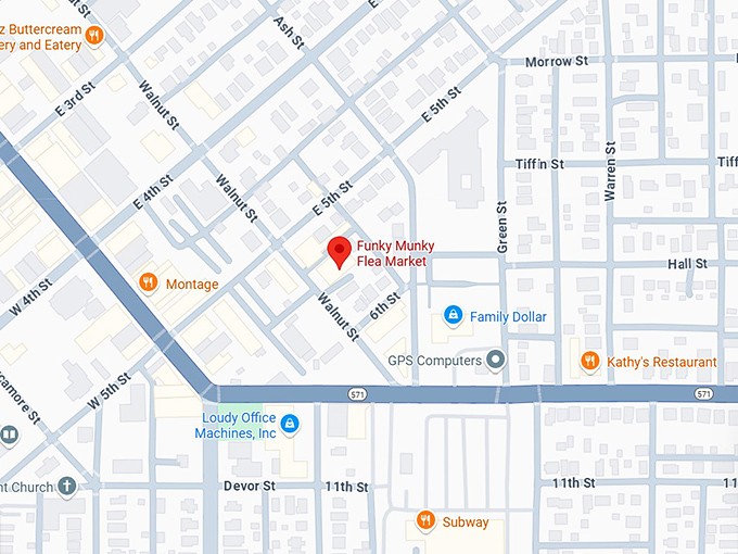 16. funky munky flea market map