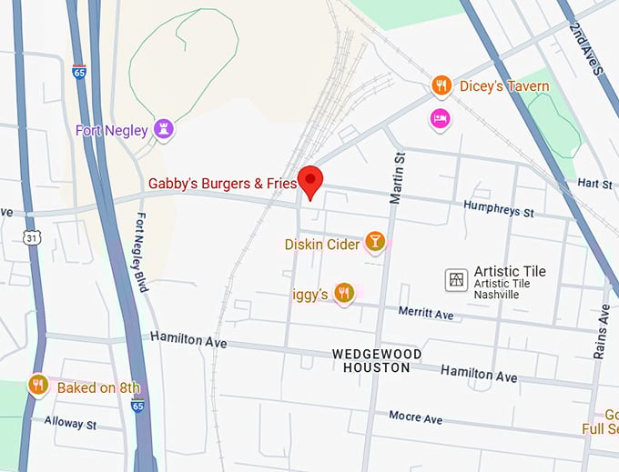 16. gabby's burgers & fries map