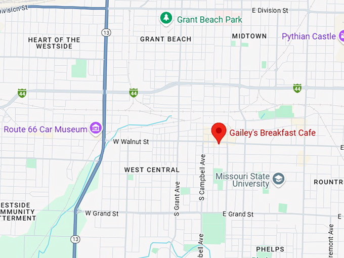 16. gailey's breakfast cafe map