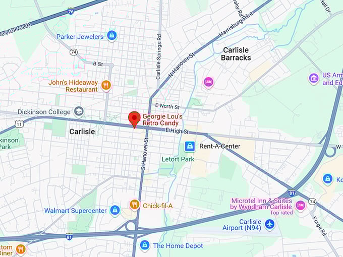 16. georgie lou's retro candy map