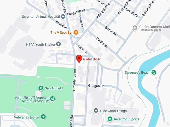 16. glider diner map