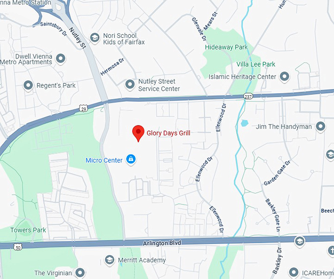 16. glory days grill map