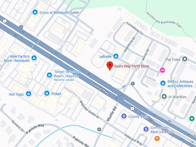 god's way thrift store map