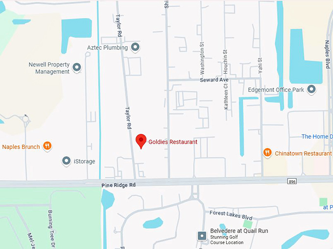 16. goldie's restaurant map