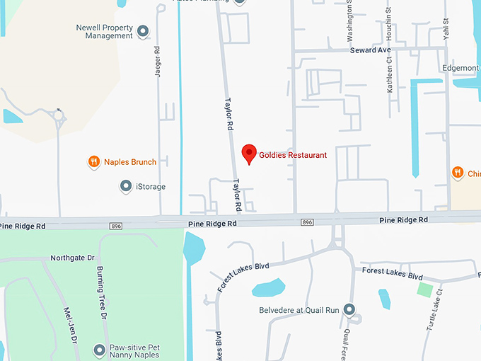 16. goldie's restaurant map