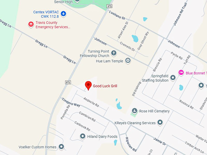 16. good luck grill map