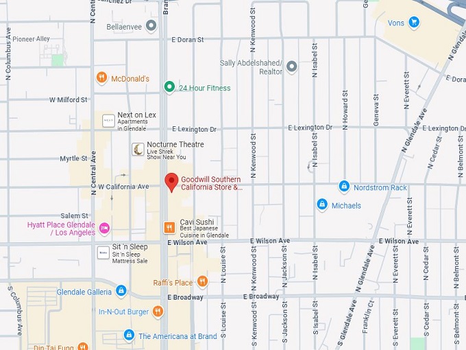 goodwill southern california store & donation center map