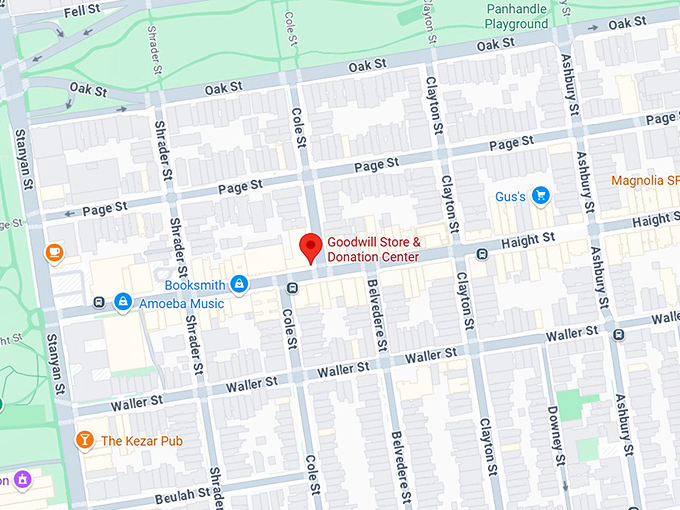 16. goodwill store & donation center (1700 haight st) map