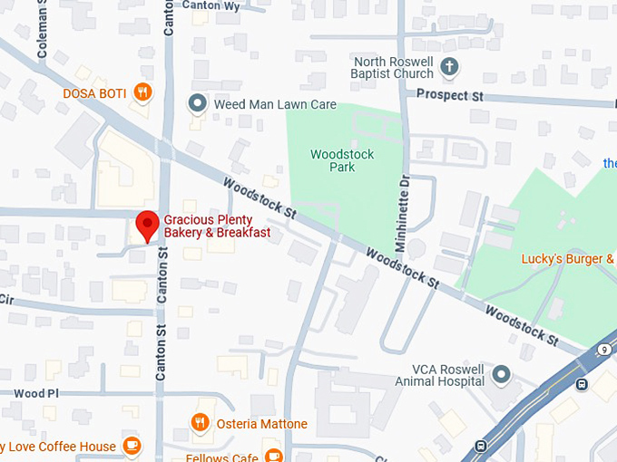 16. gracious plenty bakery & breakfast map