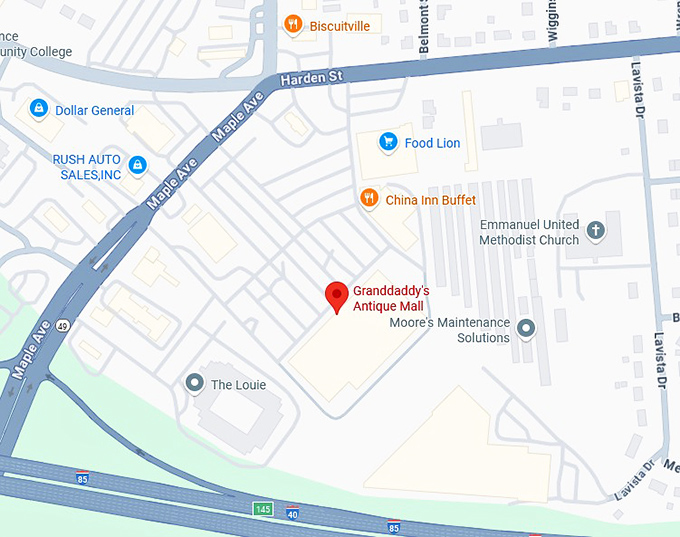 16. granddaddy's antique mall map