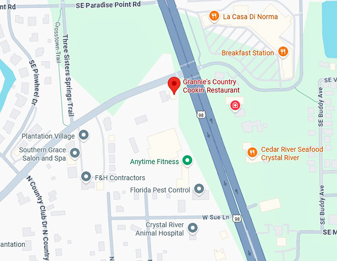 16. grannie's country cookin’ restaurant map
