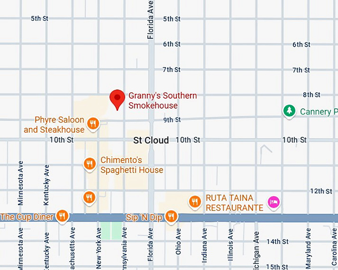 16. granny&rsquo;s southern smokehouse map
