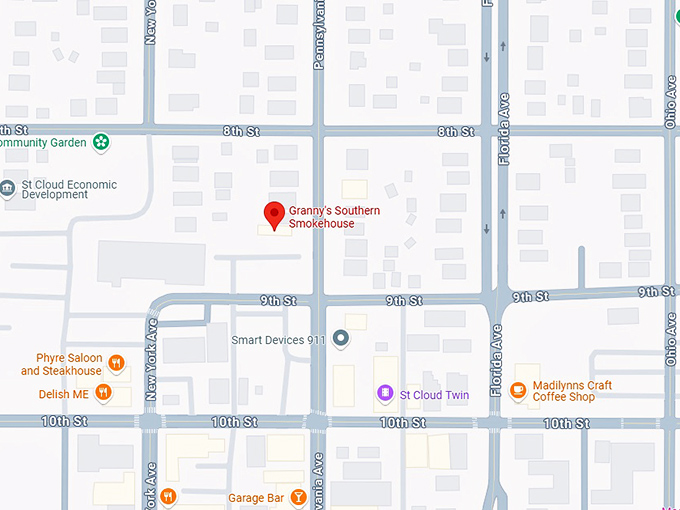 16. granny's southern smokehouse map